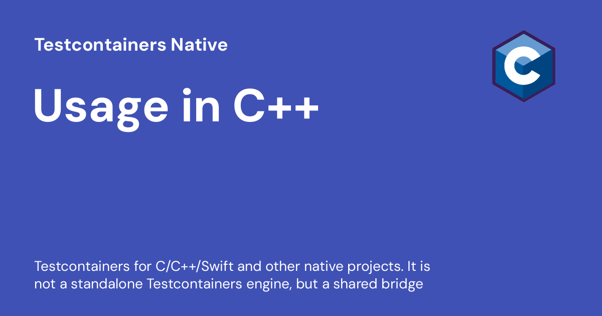Usage in C++ - Testcontainers Native